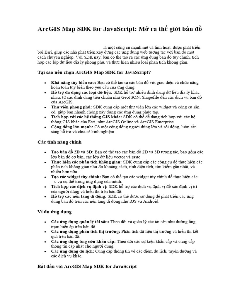 What is ArcGIS Map SDK for Javascript? | PDF