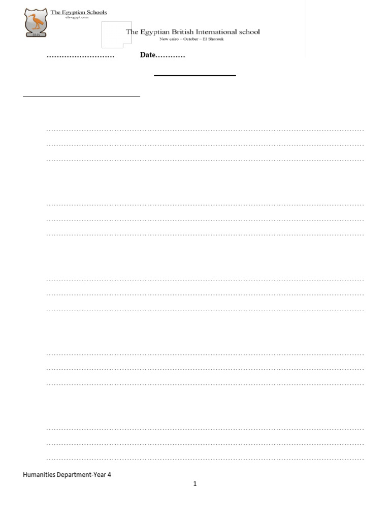 Final Hum-Year 4-Term 1-Revision Sheet | PDF