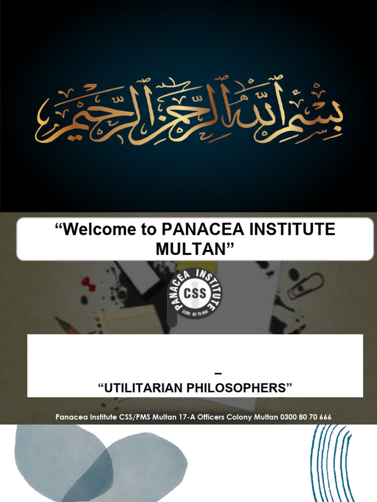 Lecture 09 UTILITARIAN PHILOSOPHERS | PDF | Utilitarianism | Pleasure