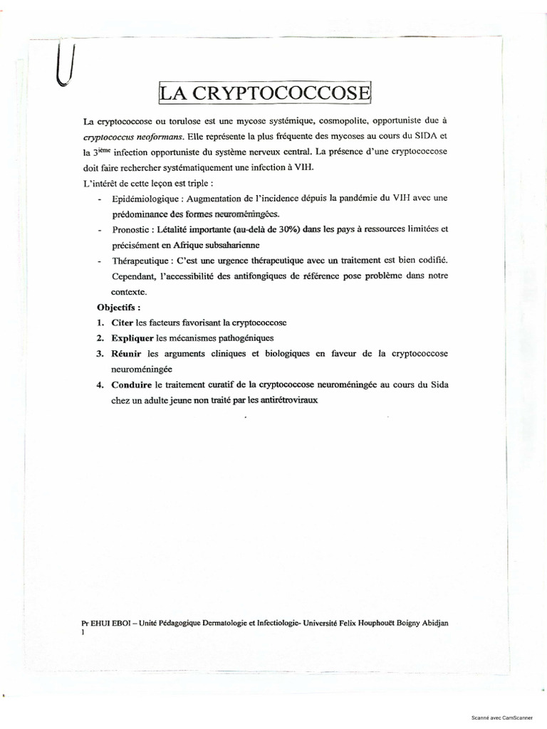 La Cryptococcose | PDF