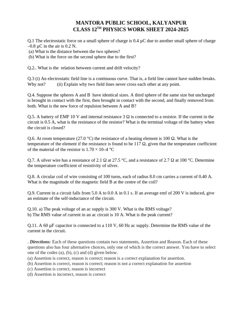 PHYSICS QUESTIONS | PDF | Inductance | Inductor