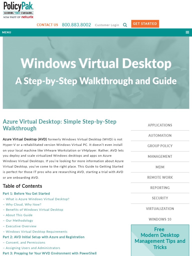 WWW Policypak Com Resources Pp-Blog Windows-Virtual-Desktop | PDF | Desktop Virtualization | Ip ...