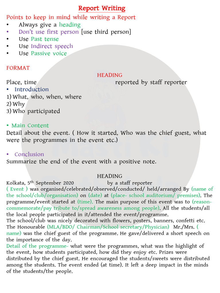 Report Writing Format and Annual Cultural Programme | PDF