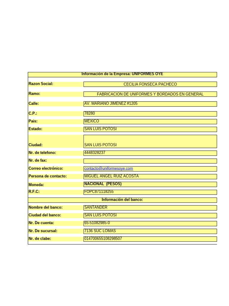 Datos Bancarios Oye 2025 | PDF