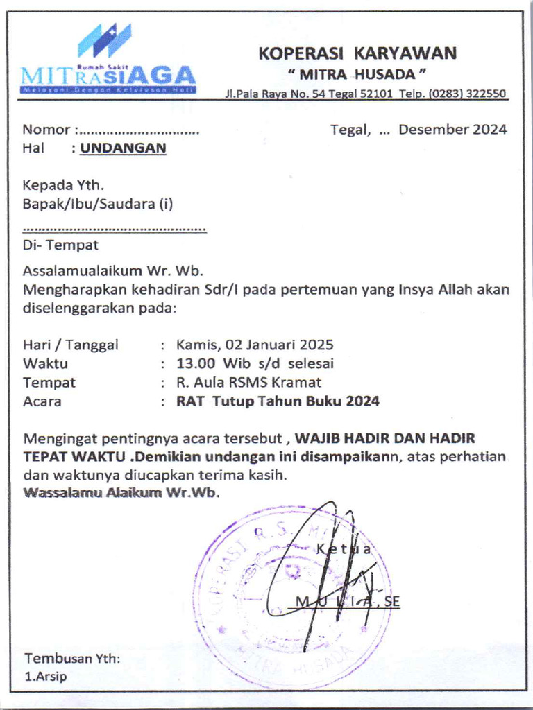 Undangan RAT 2024 | PDF