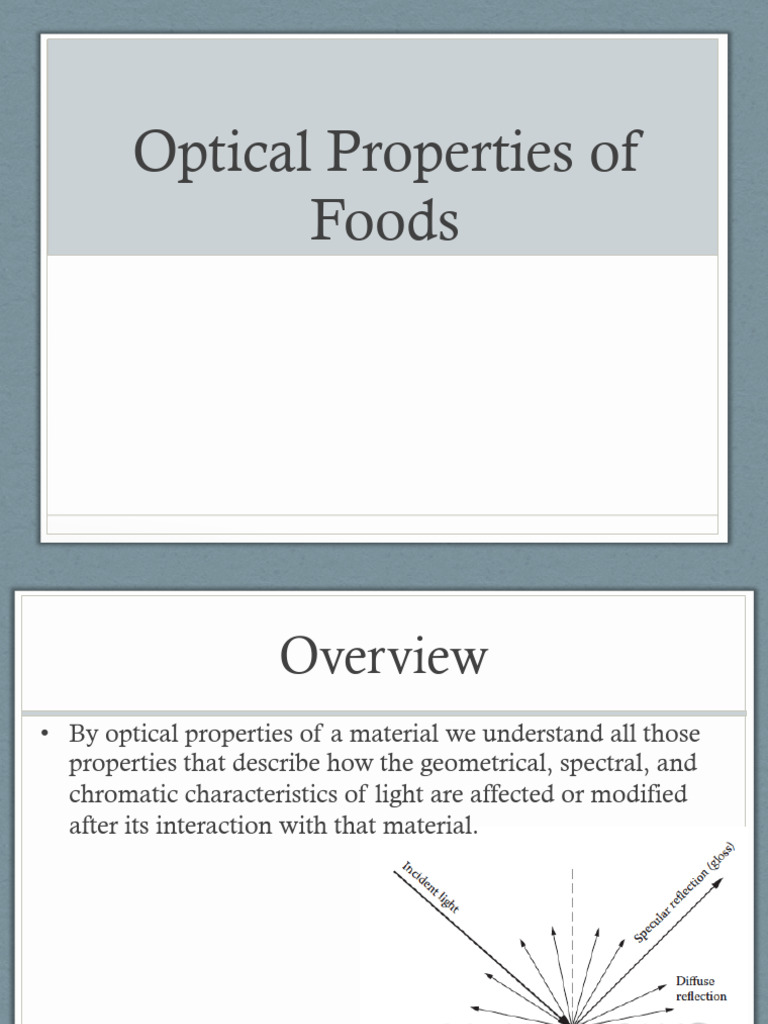 Chapter 3 - Optical Properties of Foods | PDF | Color | Optics