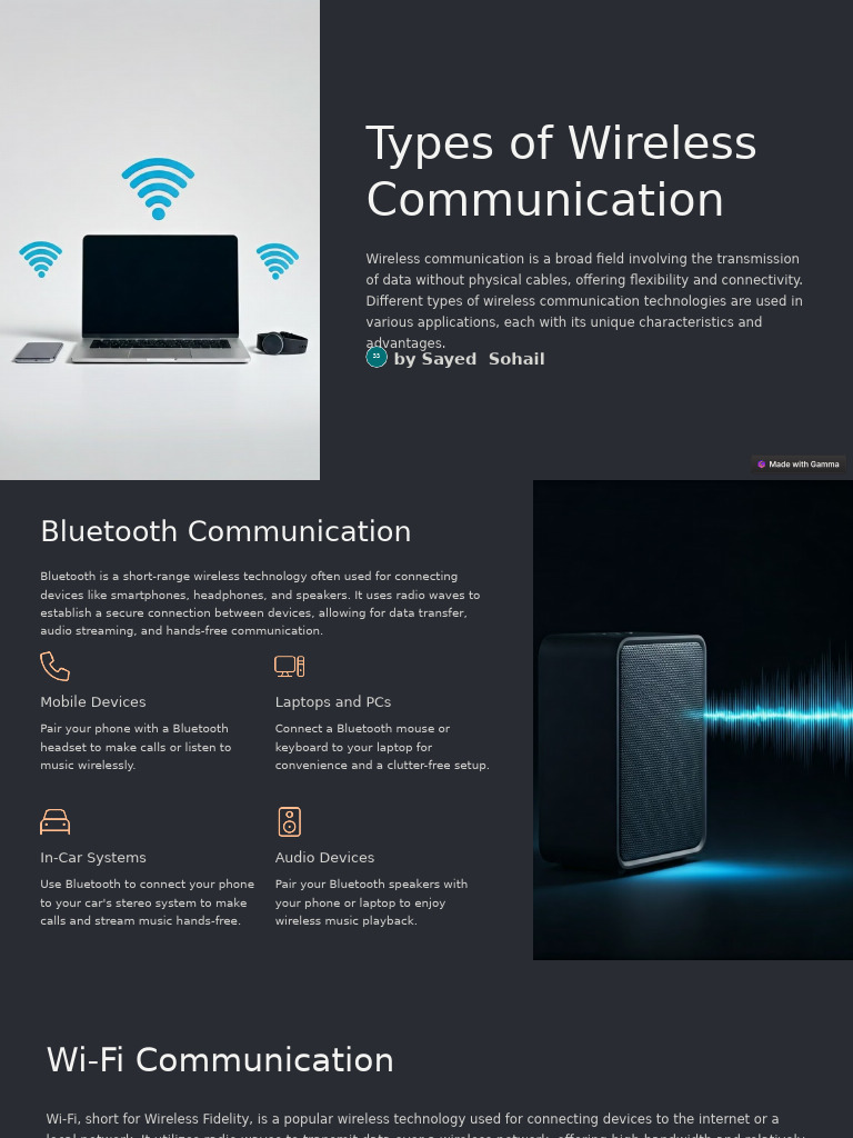 Types of Wireless Communication Explained | PDF | Wireless | Bluetooth