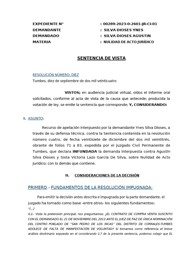 Expediente #00289-2023-0-2601-Jr-Ci-01 | PDF | Sentencia (ley) | Debido ...