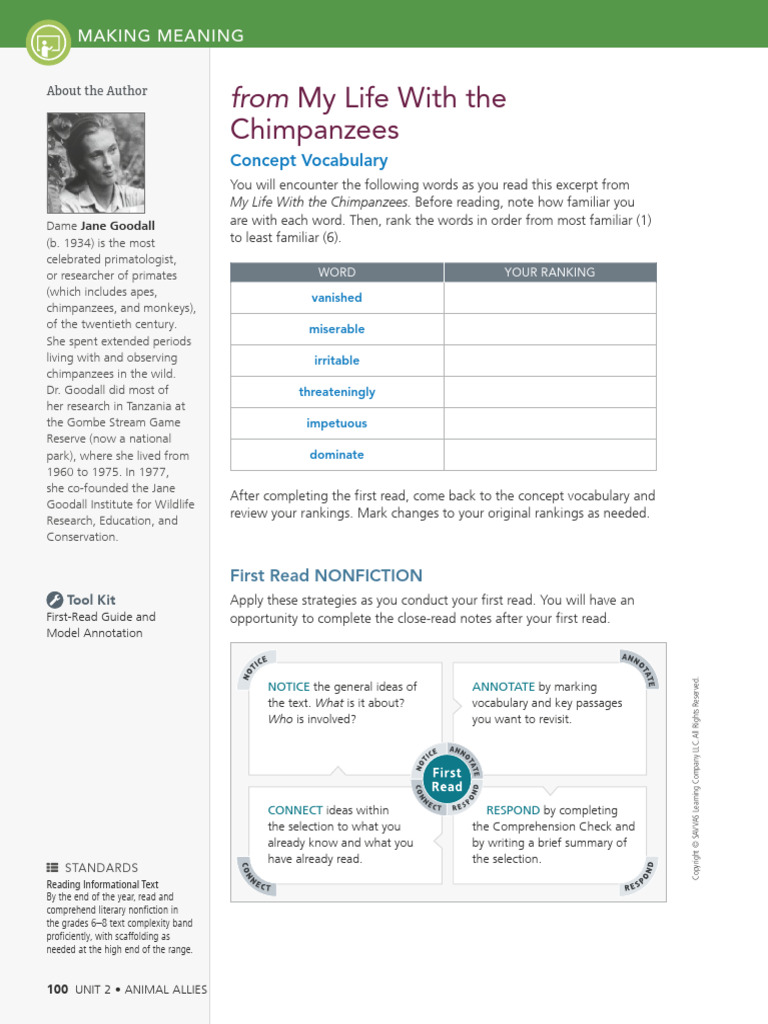 From My Life With The Chimpanzees PDF | PDF | Chimpanzee