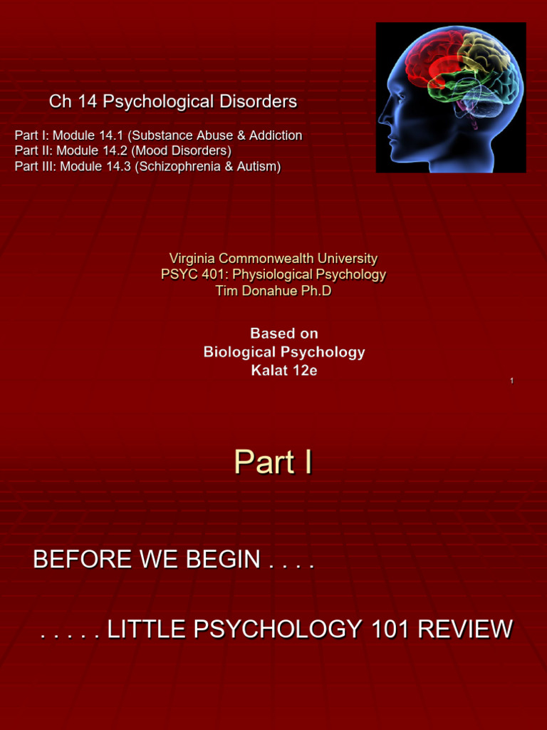 401 CH 14 Psychological Disorders DR D PPT Kalat 12e For VCU 4.17.20 ...