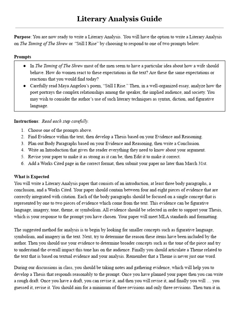 Literary Analysis Guide for Essays | PDF | Reason | Evidence