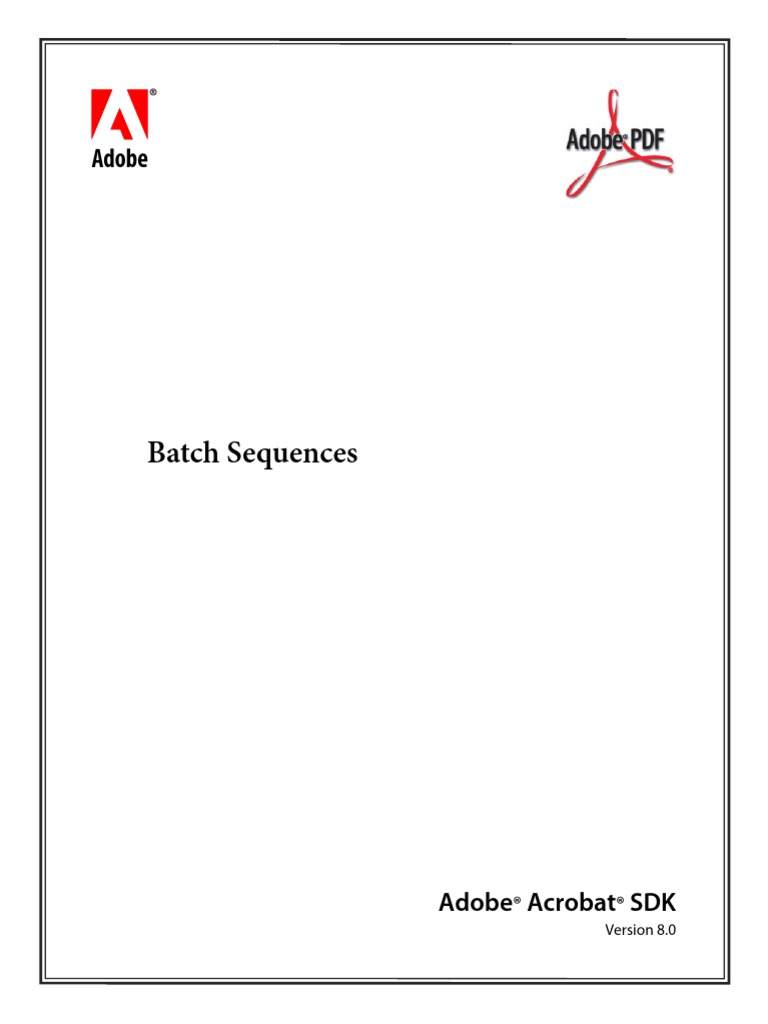 Batch Sequences: Adobe Acrobat SDK | PDF | Portable Document Format | Java Script