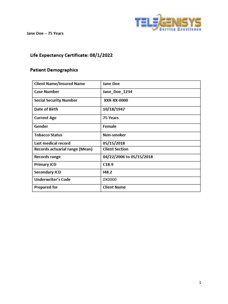 Insurance Format For Life Expectancy | PDF | Ventricle (Heart) | Heart ...