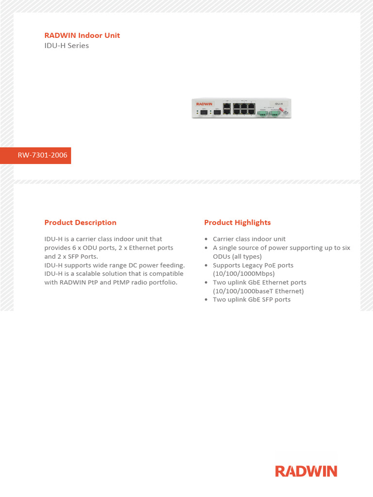 RW-7301-2006_IDU H | PDF | Ethernet | Computer Standards