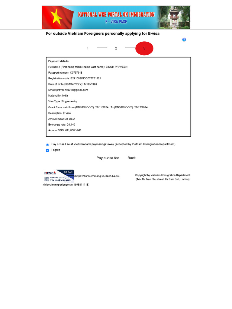 Praveen Visa Payment | PDF