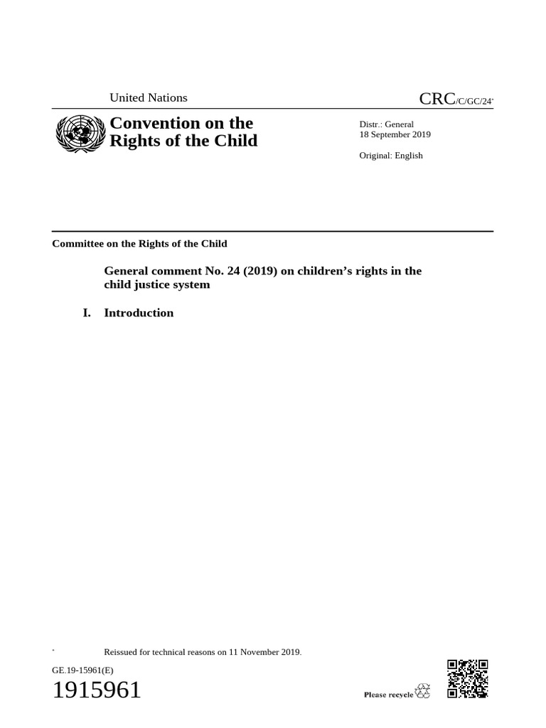 UN Guidelines on Child Justice Rights | PDF | Children's Rights | Violence