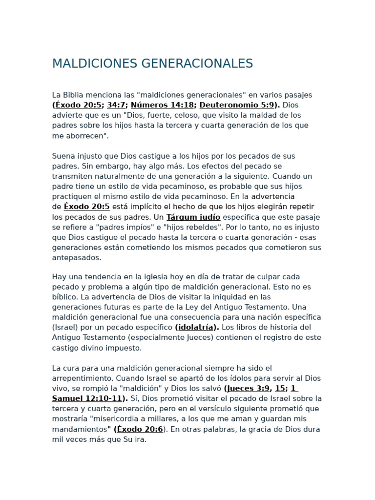 Maldiciones Generacionales y Fe | PDF