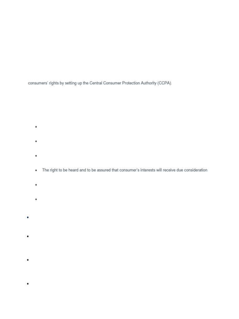 Objectives of Consumer Protection Act 2019 | PDF | Consumer Protection ...