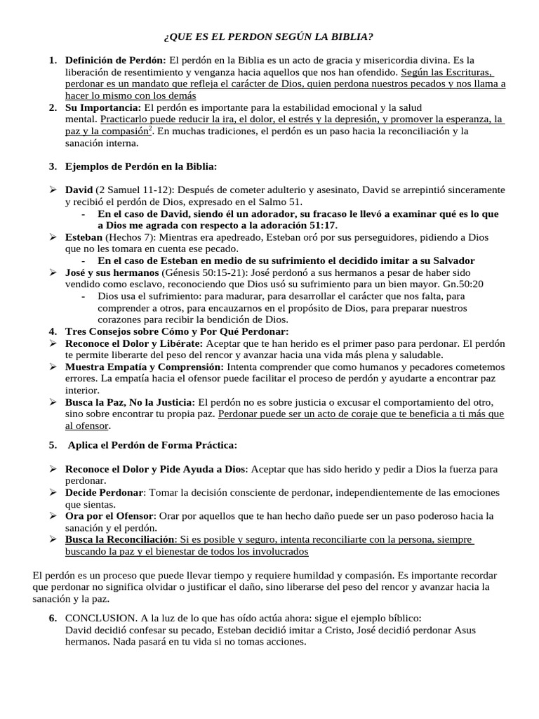 EL PERDON SEGÚN LA BIBLIA | PDF | Perdón | Pecado