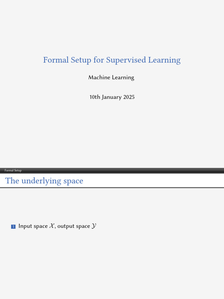 Formal Setup Supervised ML | PDF | Vector Space | Topology