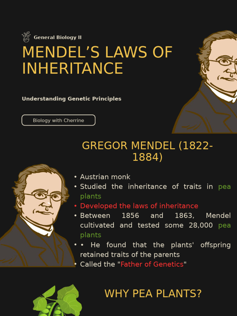 General Biology II Mendels Laws of Inheritance | PDF | Genetics ...