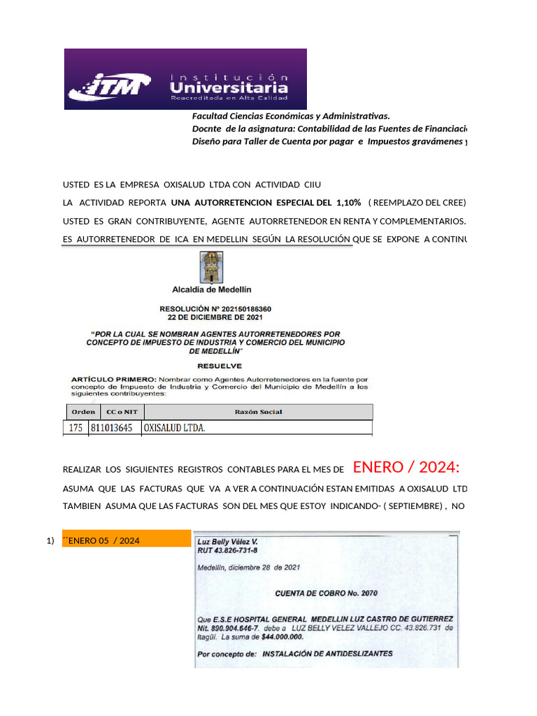 Taller de Impuestos para Alejo | PDF | Factura | Impuestos