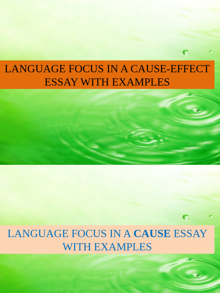 WEEK 6 - 2024 - Language Focus - cause and effect | PDF