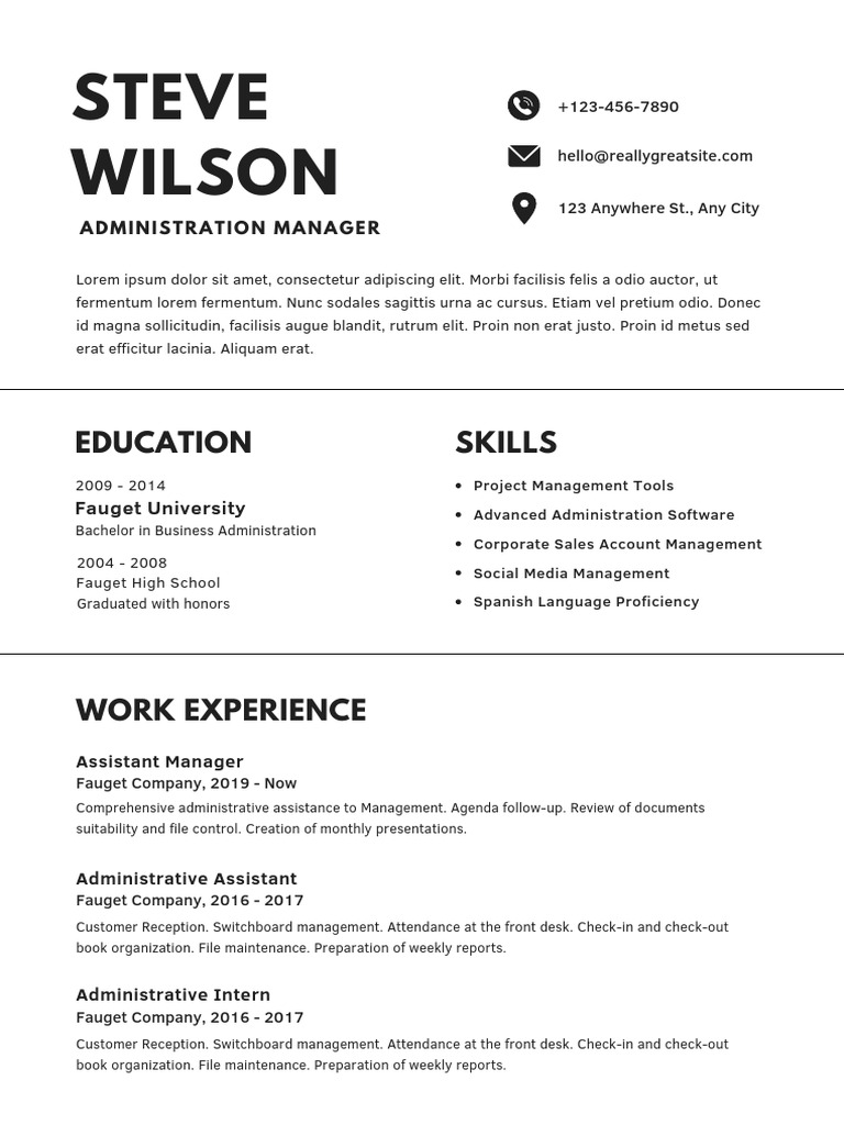 Admin Skills & Experience Overview | PDF