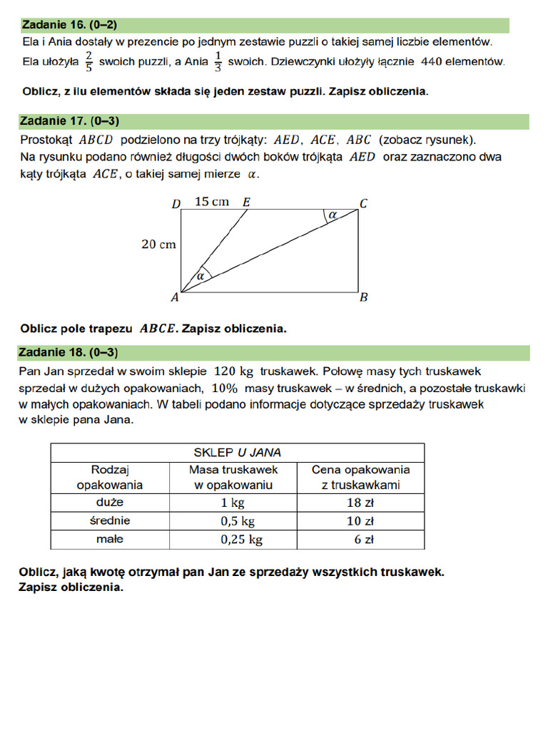 Zadania Z Matematyki E8 | PDF