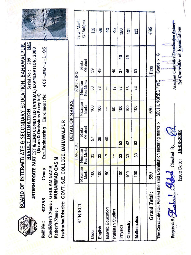 FSC Result Card | PDF