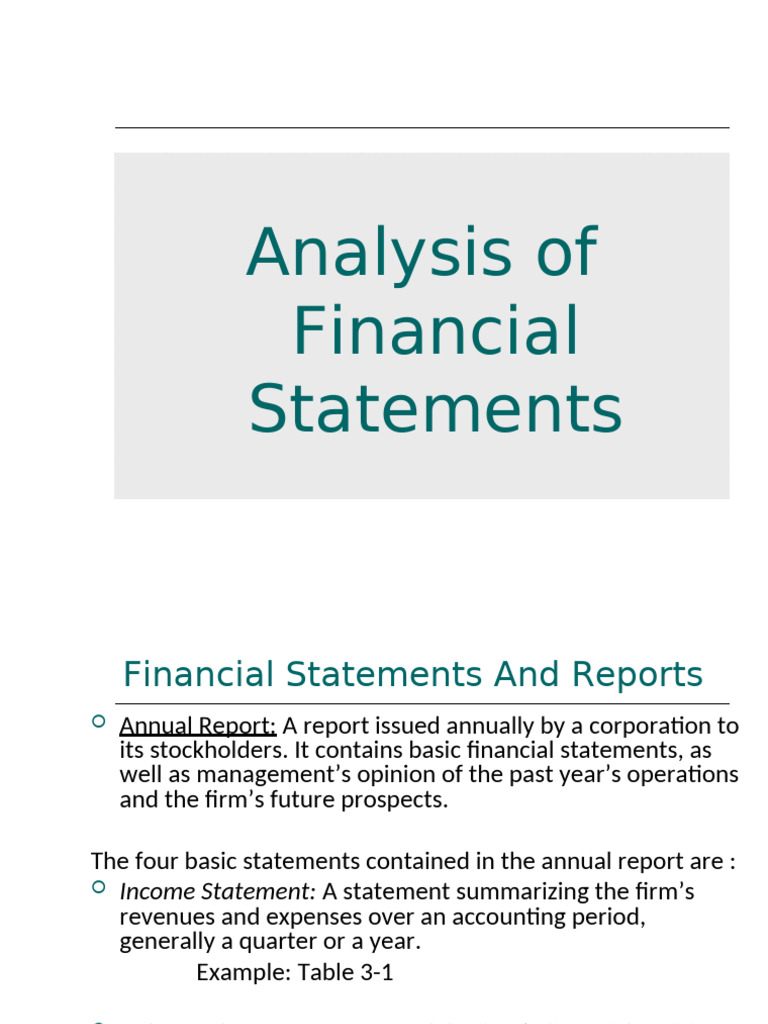Analysis of Financial Statement | PDF | Retained Earnings | Equity ...