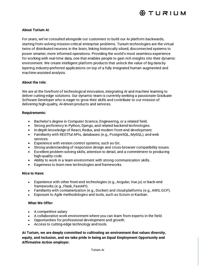 Turium AI JD | PDF | Artificial Intelligence | Intelligence (AI) & Semantics