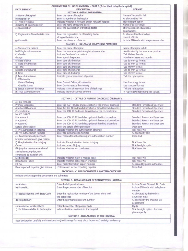 Guidance Filling Claim Form - Part B Scan | PDF