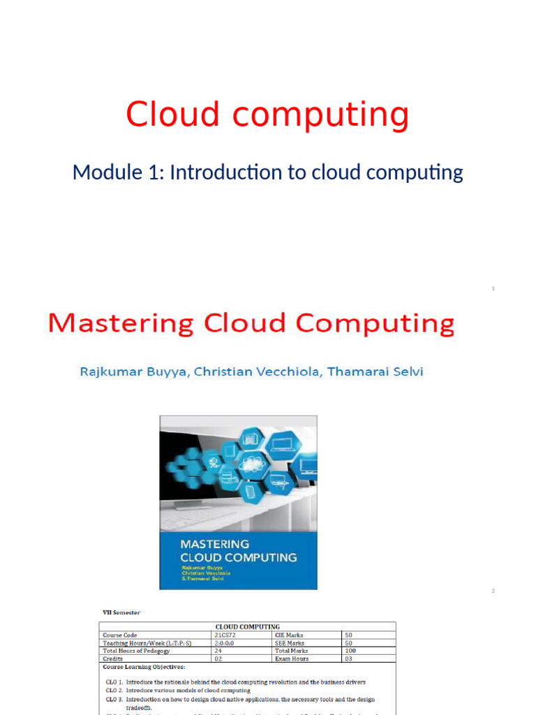 Introduction to Cloud Computing Module | PDF | Cloud Computing ...