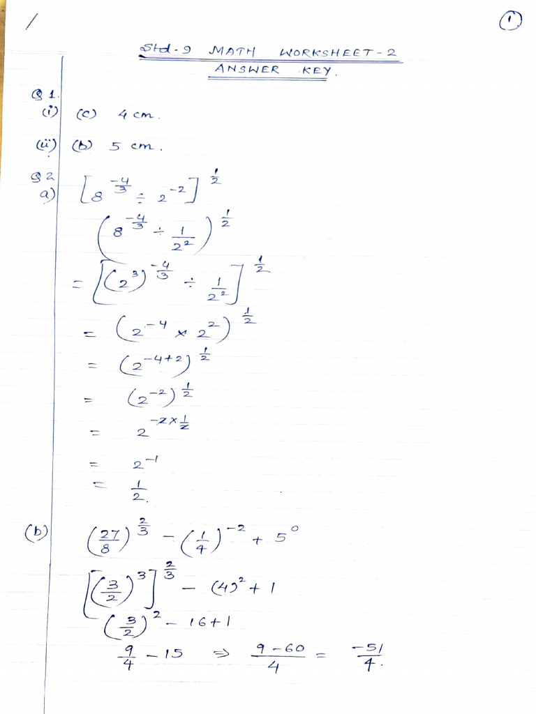 Std 9 Math Worksheet -2(AK) (1) | PDF