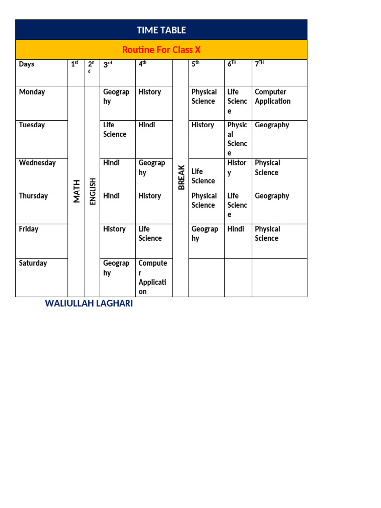 Time Table Dotcom Center | PDF