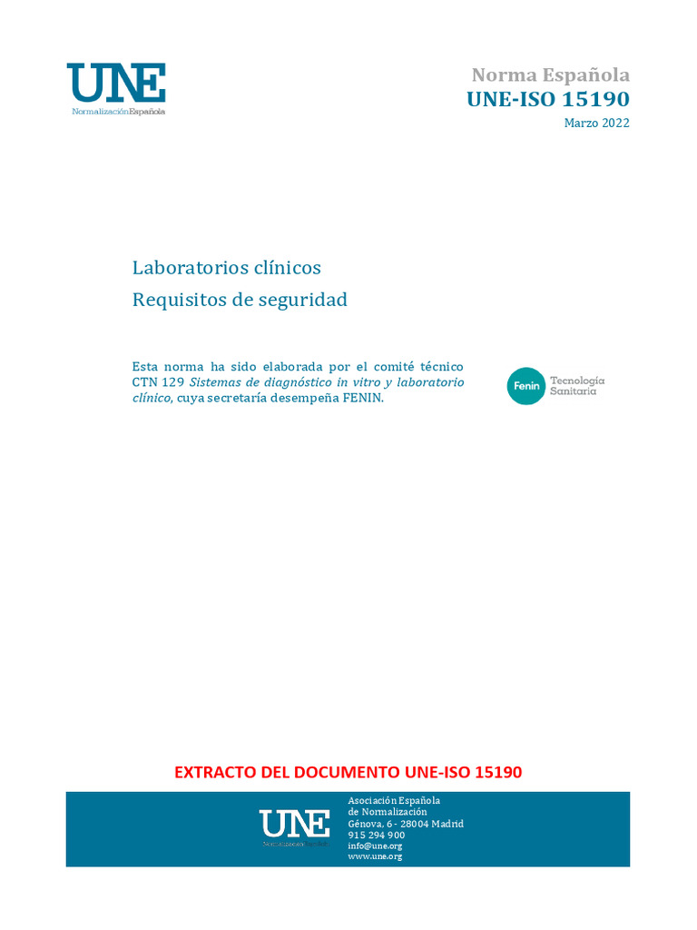 (Ex) Une-Iso 15190 2022 | PDF | Laboratorios | Radiación