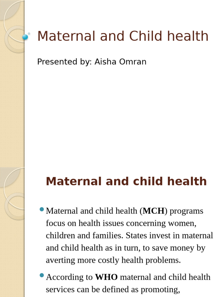 Maternal and Child Health | PDF | Maternal Health | Pregnancy