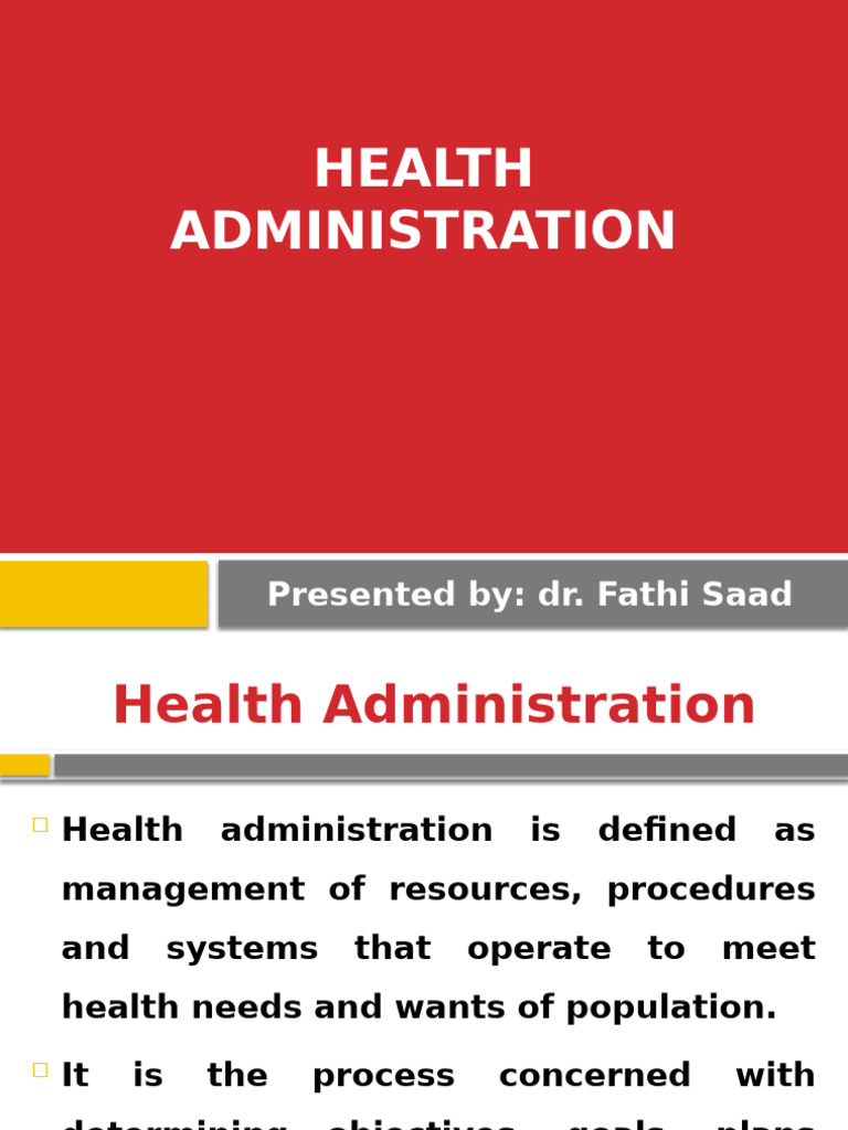 Health Administration Management Overview | PDF | Human Resources | Goal