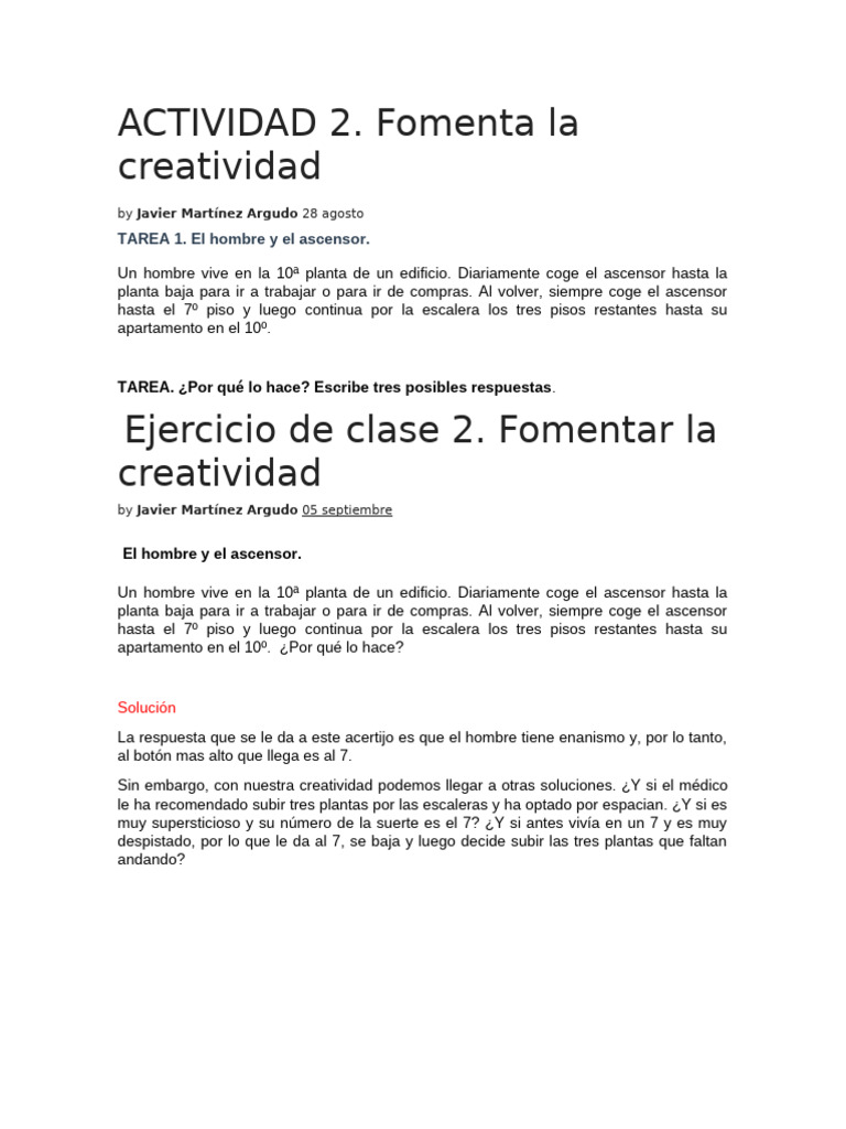 Actividad 2 Fomenta La Creatividad | PDF