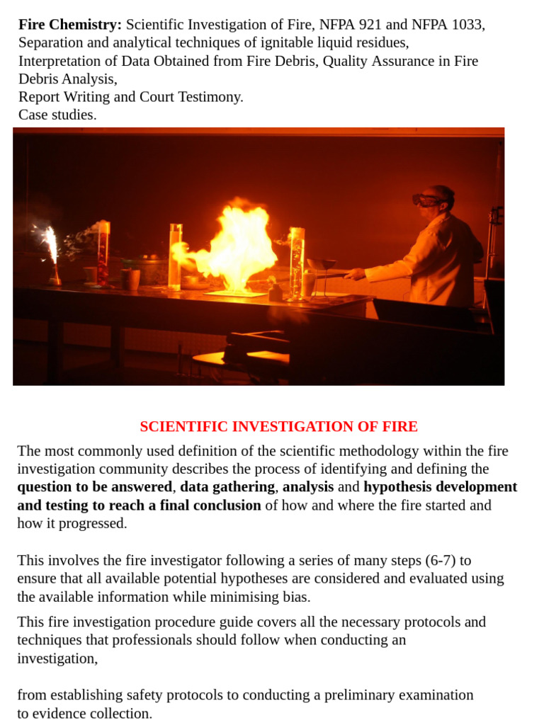 Fire Investigation Methodology Guide | PDF | Expert Witness | Combustion
