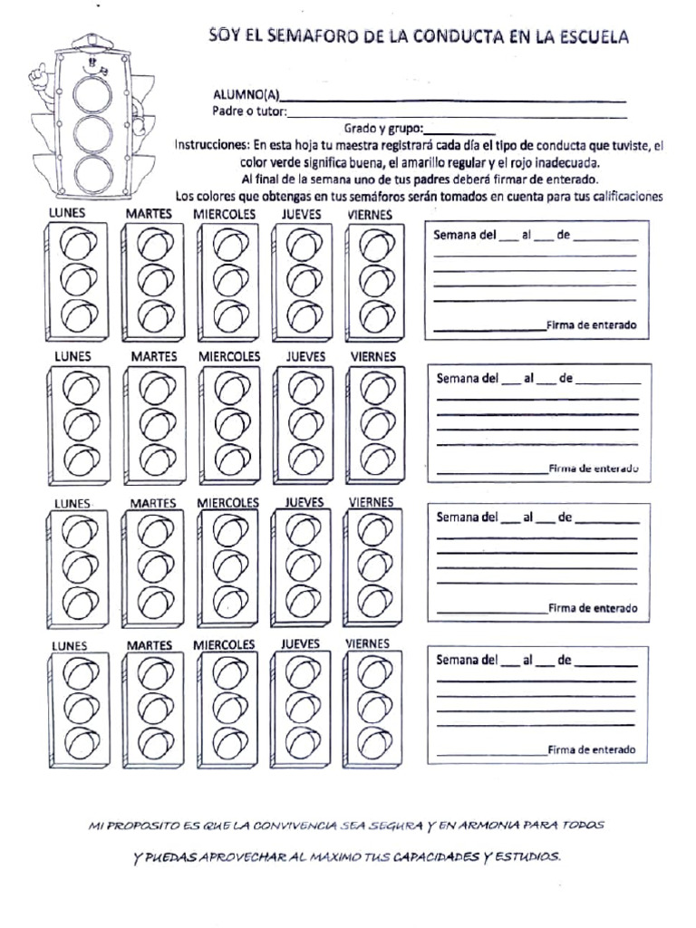 Semáforo de Conducta Escolar | PDF