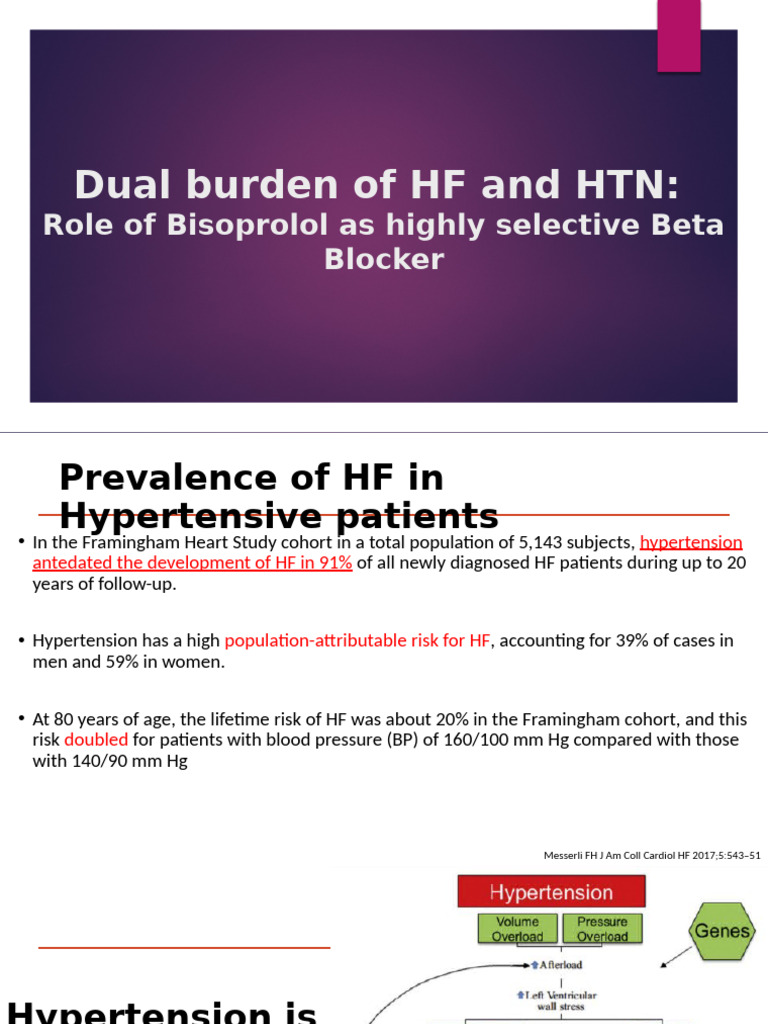 Burden of HF and HTN Role of Bisoprolol As Highly Selective BB | PDF ...