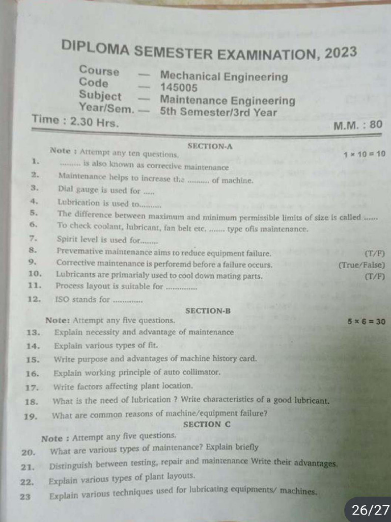 Maintenance Paper | PDF