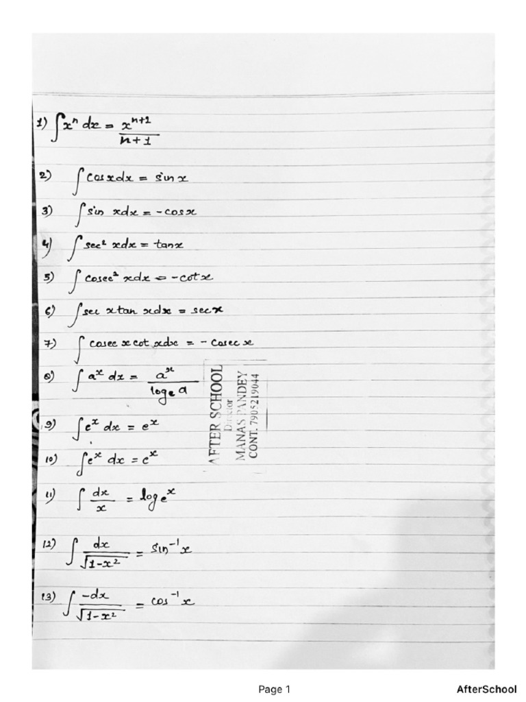 All Formula of INTEGRATION | PDF