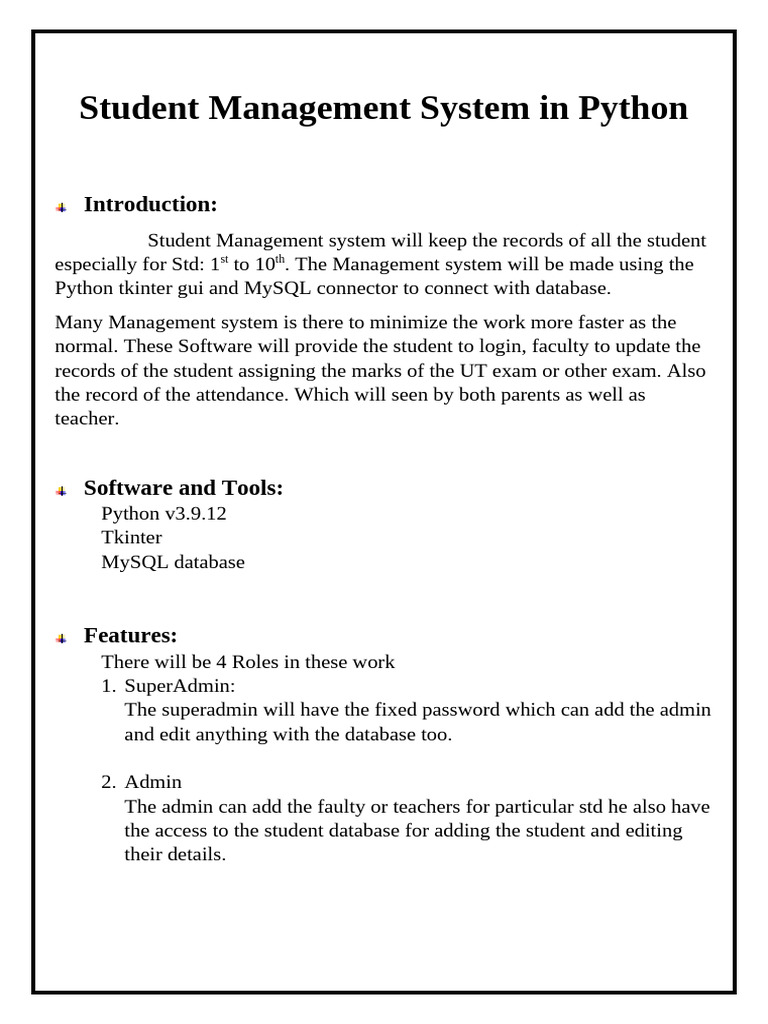 Python Student Management System | PDF