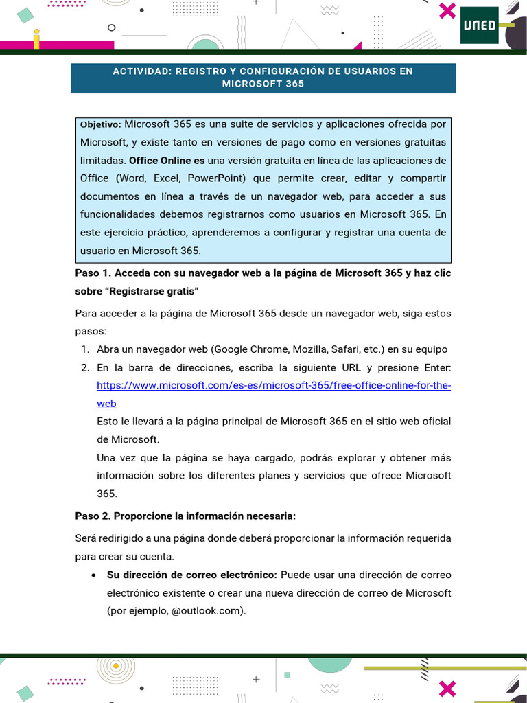 Actividad 05 - Registro y Configuración de Usuarios en Microsoft 365 | PDF | Microsoft Office ...