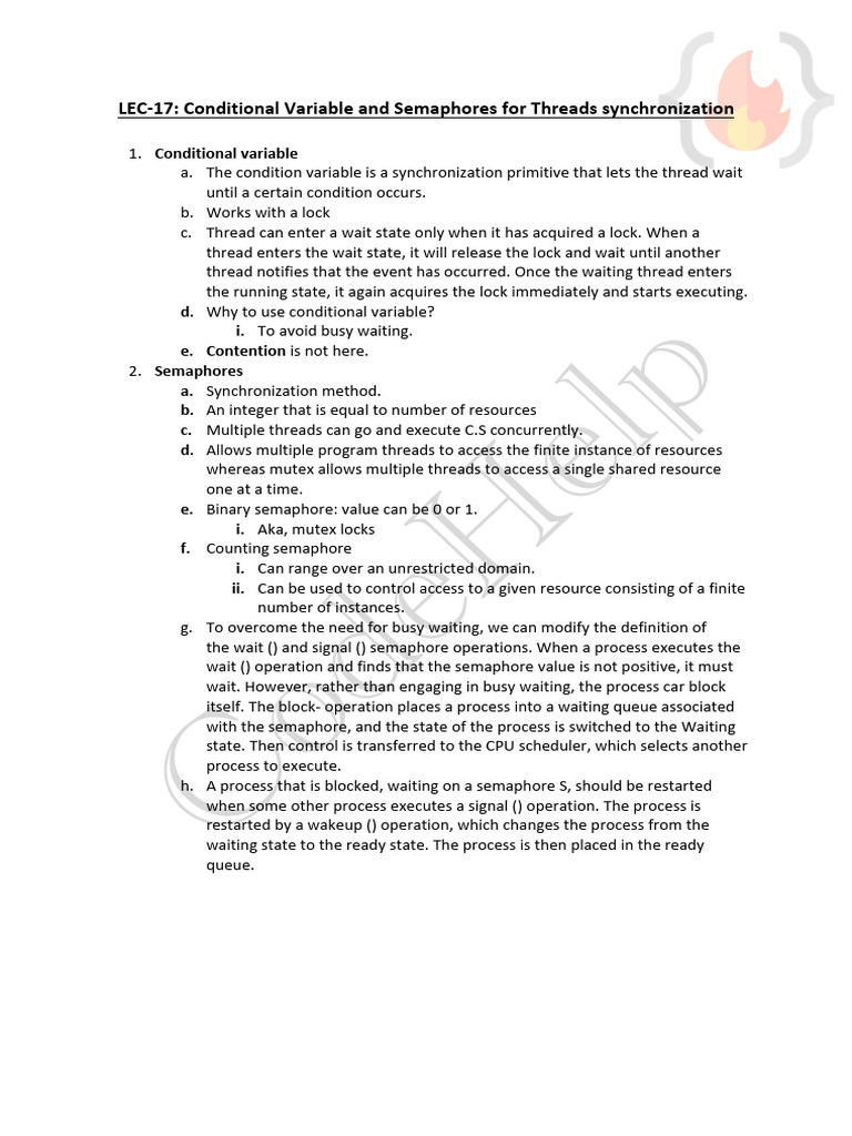 Lec 17Notes | PDF | Thread (Computing) | Computing