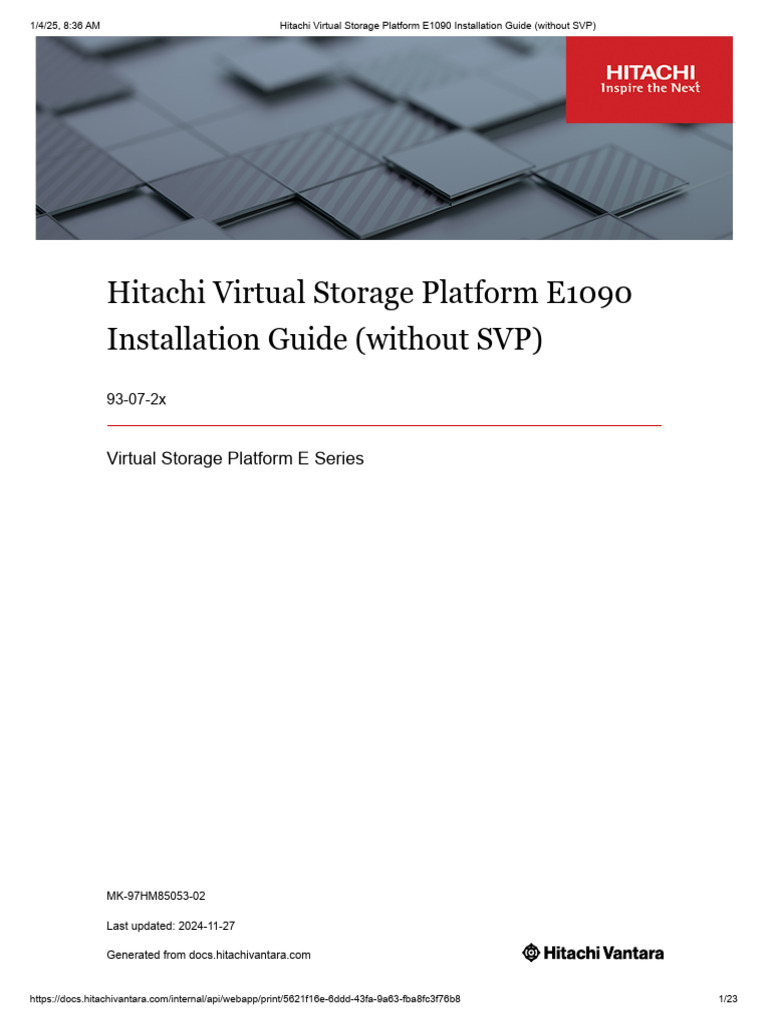 Hitachi VSP E1090 Installation Guide | PDF | Ip Address | I Pv6