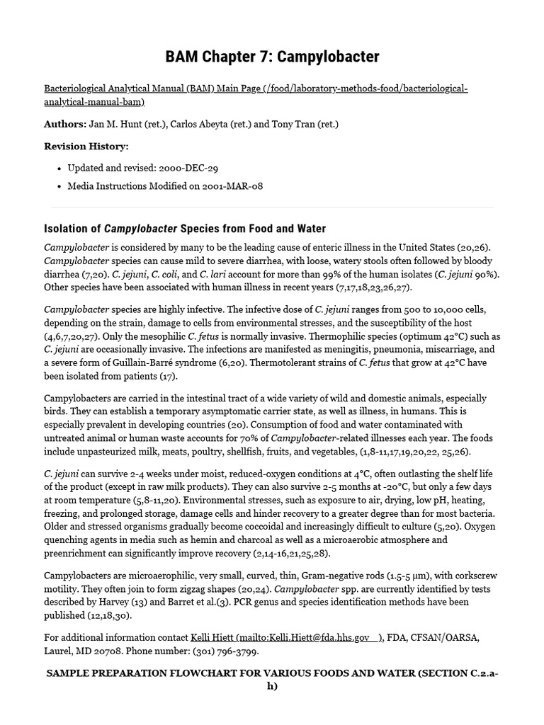 BAM Chapter 7 - Campylobacter - FDA | PDF